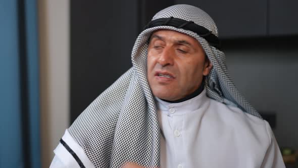 Closeup Portrait of Angry Middle Eastern Man Looking at Camera with ...