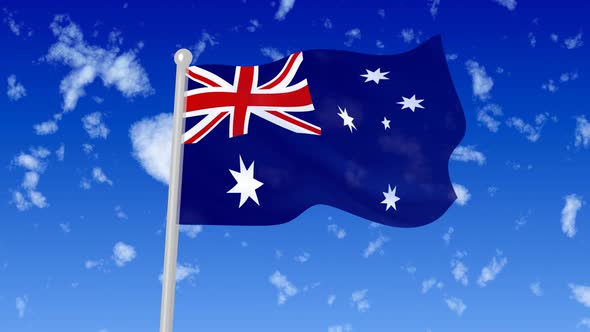 Australia Fly Flag Wave In The Sky, Motion Graphics | VideoHive