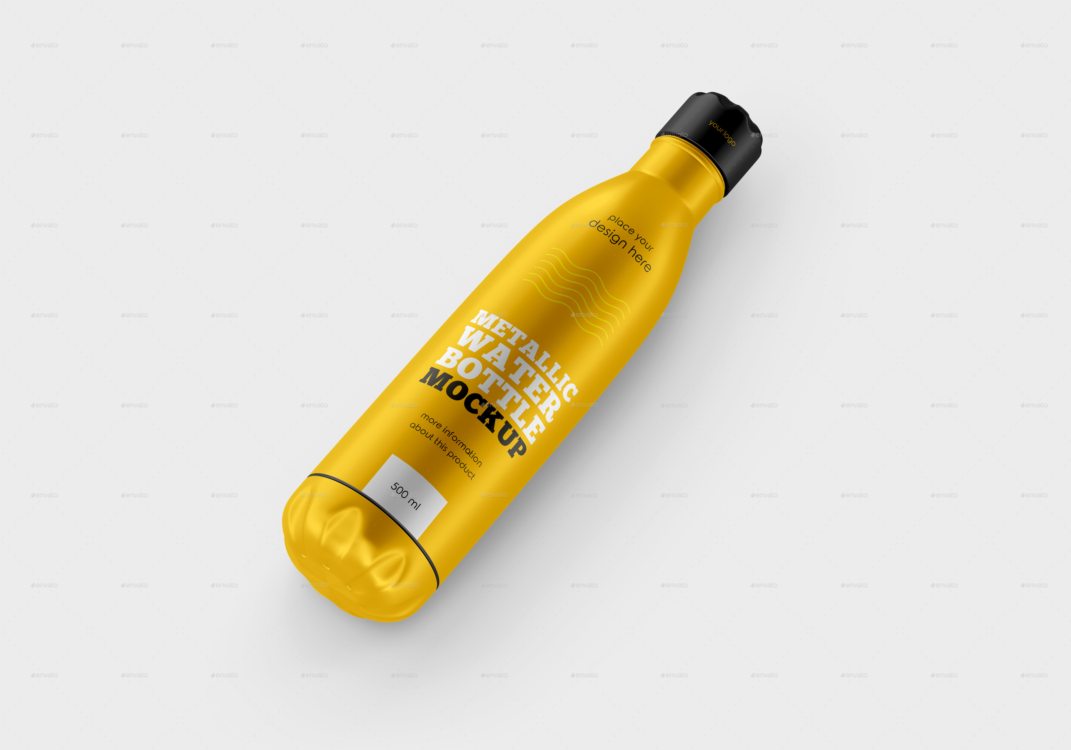 Metallic Water Bottle Mockup Set, Graphics | GraphicRiver