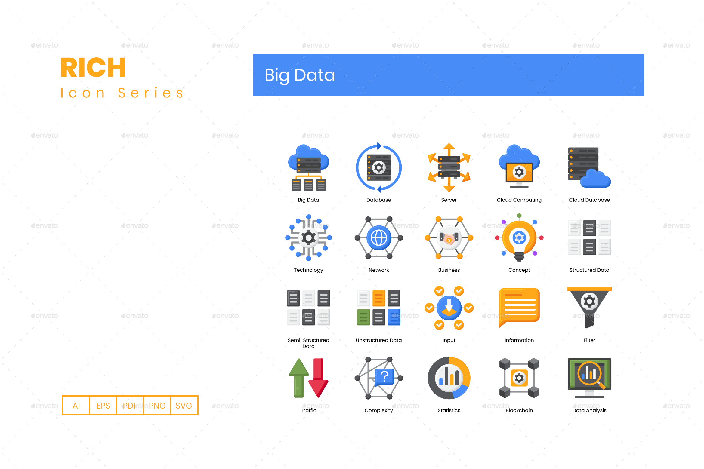 75 Big Data Icons | Rich Series, Icons | GraphicRiver