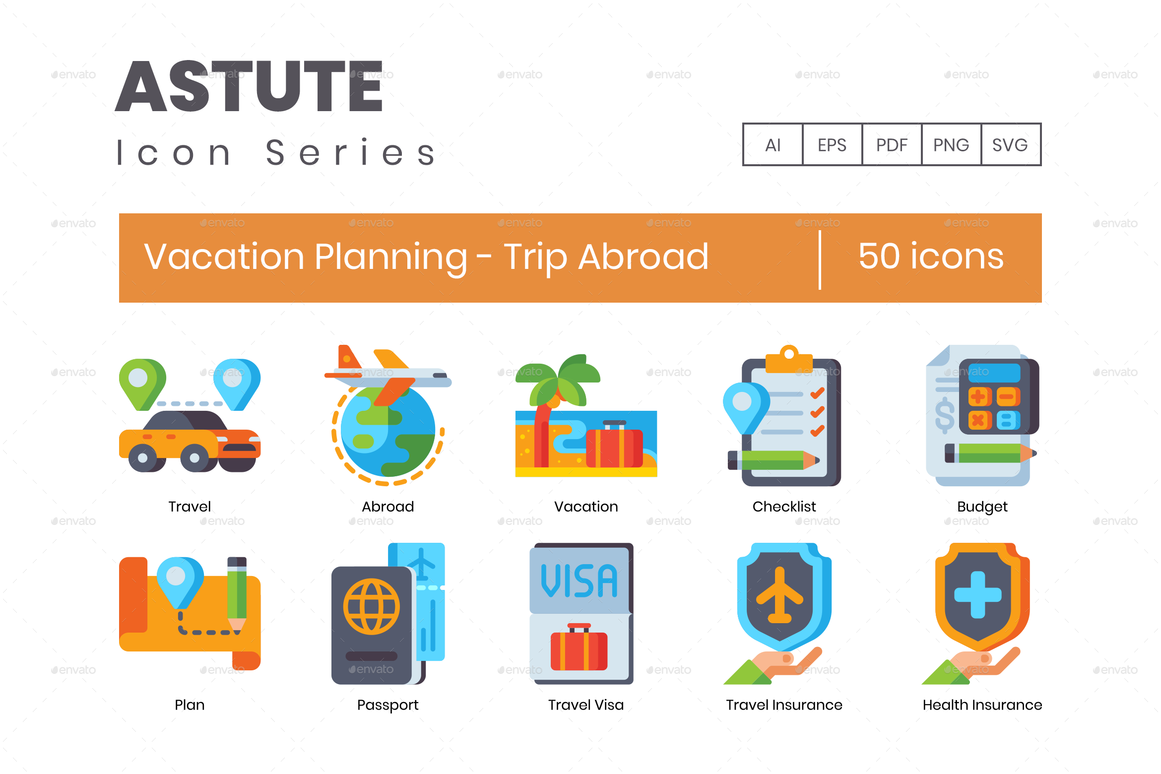 50 Vacation Planning - Trip Abroad Icons | Astute Series, Icons ...