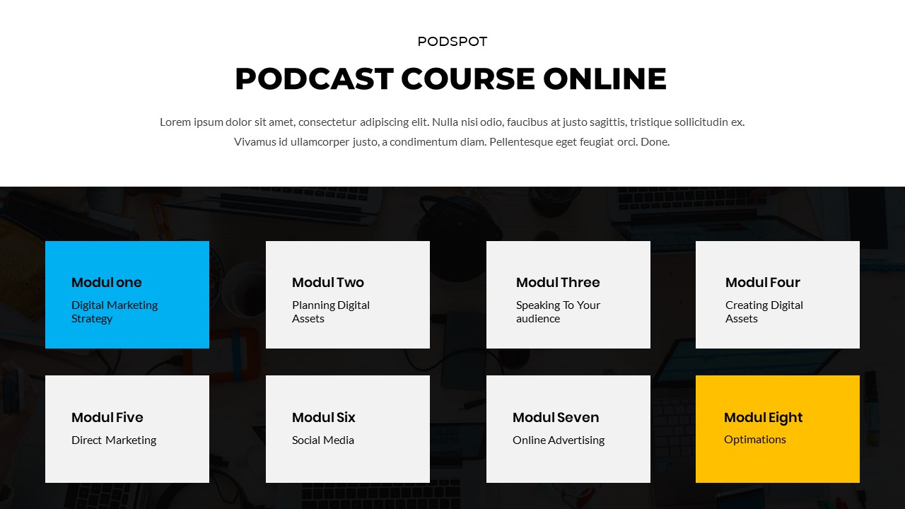 Podspot – Podcast And Ecourse Google Slides Template, Presentation ...