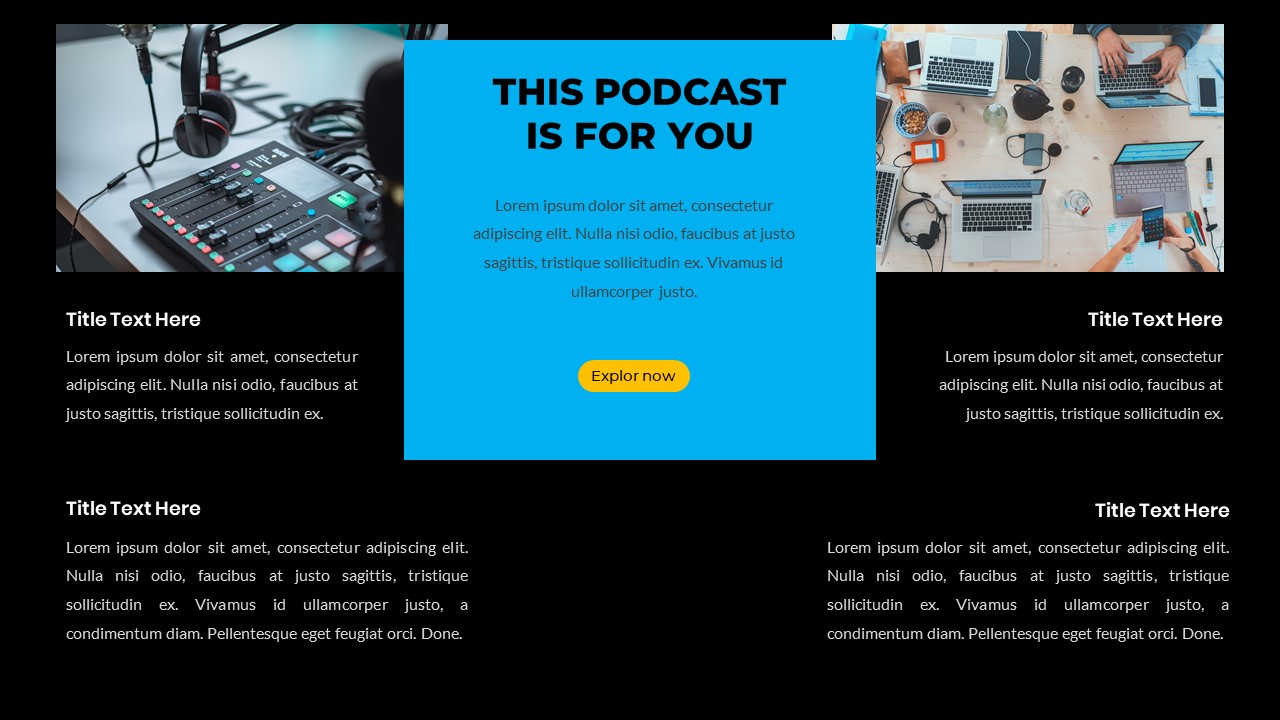 Podspot – Podcast And Ecourse PowerPoint Template, Presentation Templates