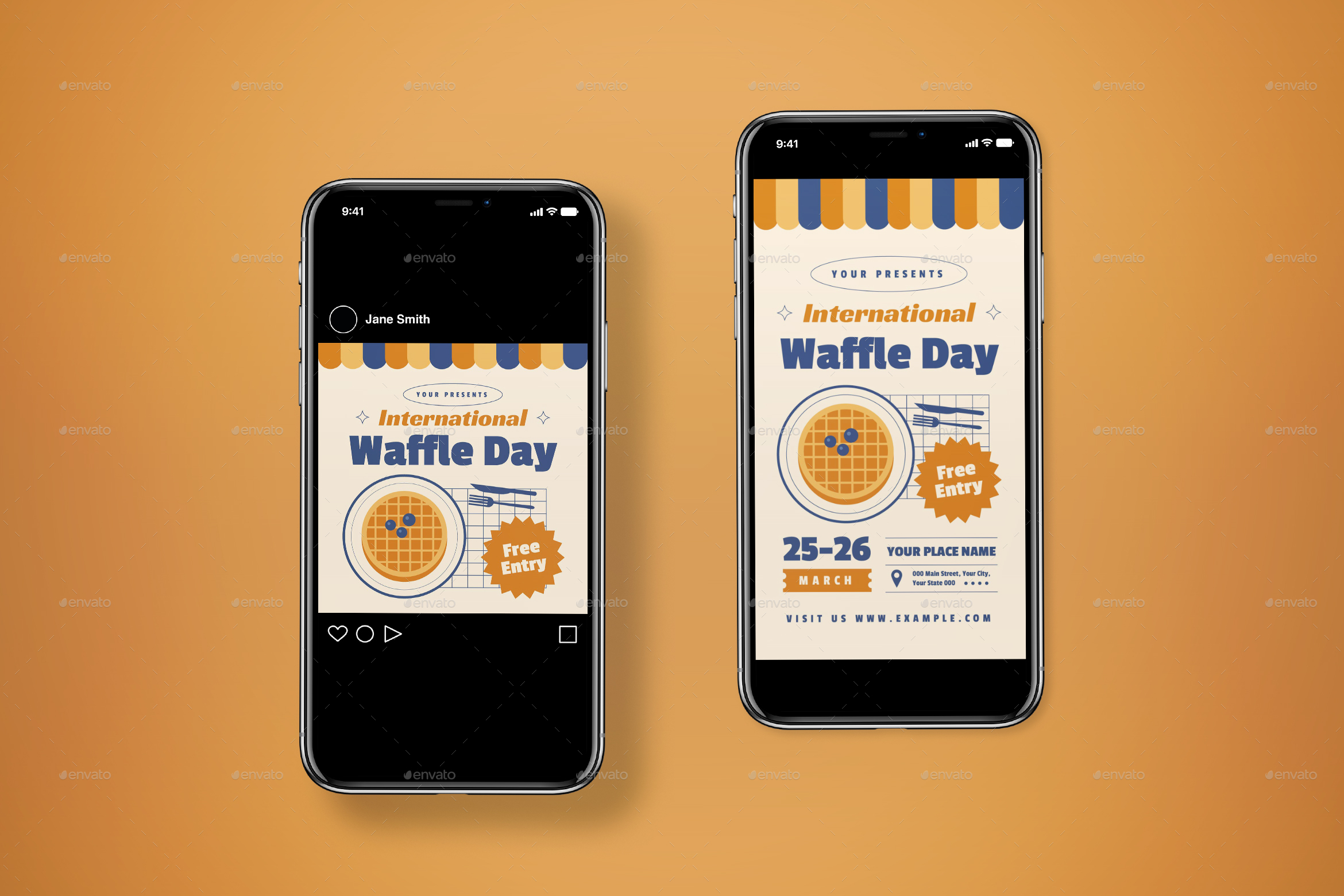 International Waffle Day Flyer Set, Print Templates | GraphicRiver