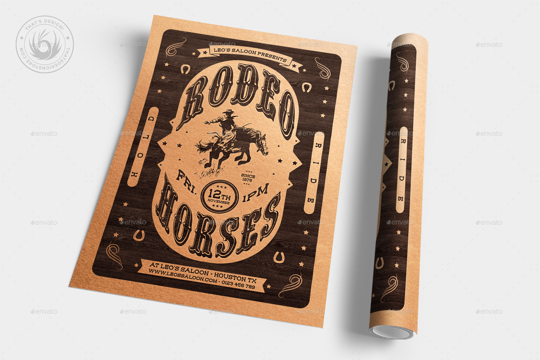 Western Rodeo Flyer Template V3, Print Templates | GraphicRiver