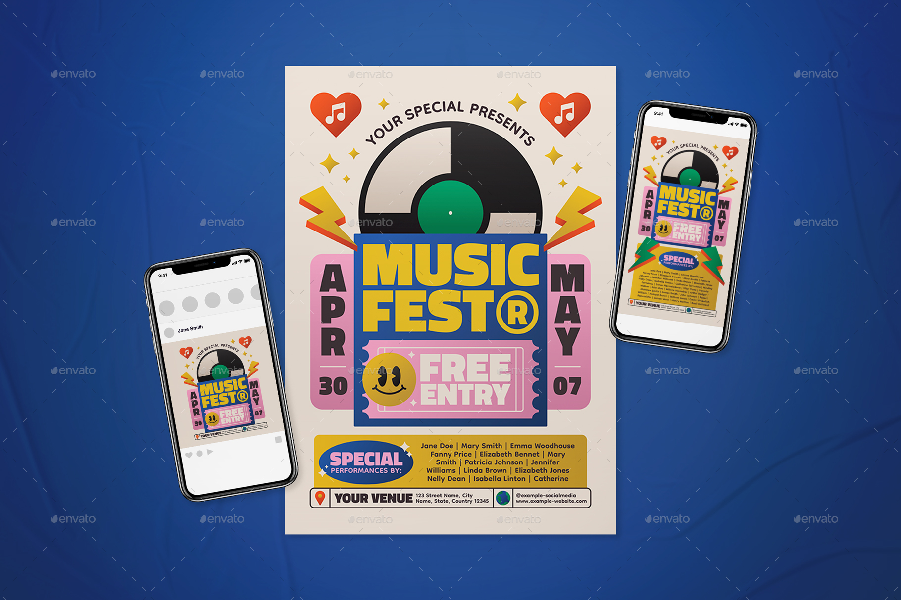 Soft Pop Music Flyer Set, Print Templates | GraphicRiver