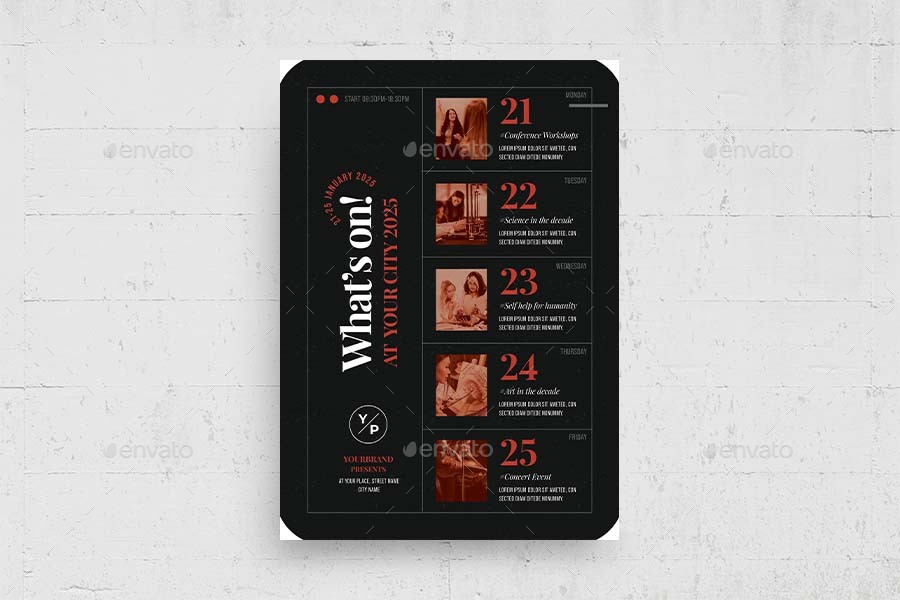 Simple What's On Poster Template, Print Templates | GraphicRiver