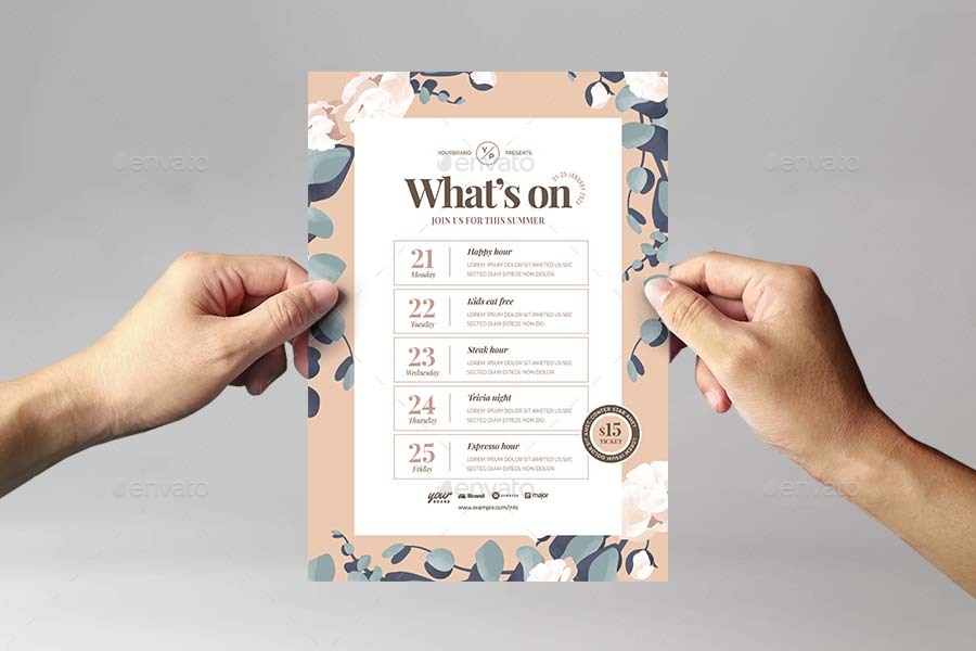 Elegant What's On Poster Template, Print Templates | GraphicRiver