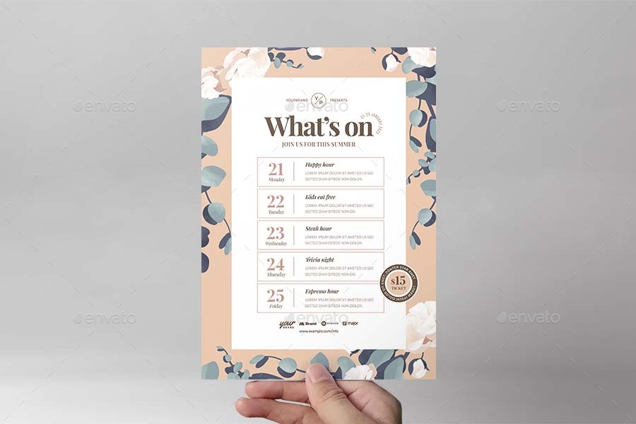 Elegant What's On Poster Template, Print Templates | GraphicRiver