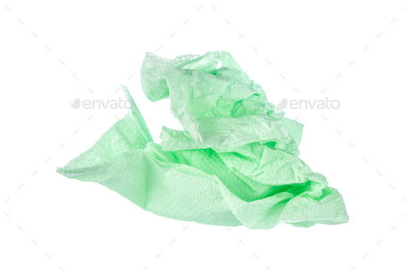 Crumpled tissue paper isolated white background Stock Photo by FabrikaPhoto