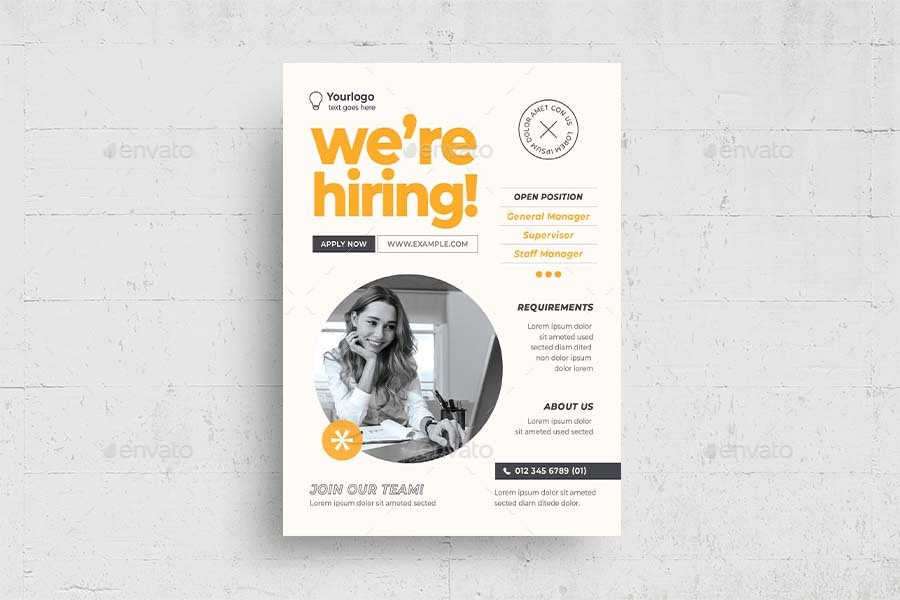 Hiring Flyer Template, Print Templates | GraphicRiver