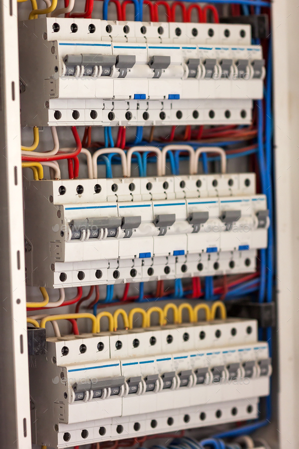 Electical distribution fuseboard. Electrical supplies. Electrical panel ...