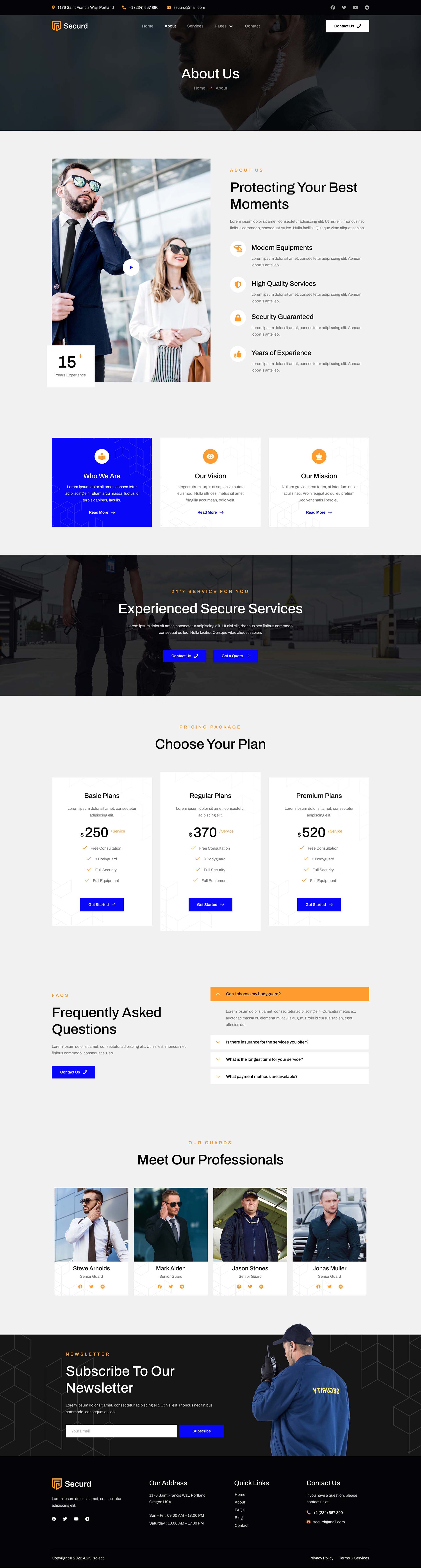 Securd - Security Agency & Bodyguard Elementor Template Kit by askproject