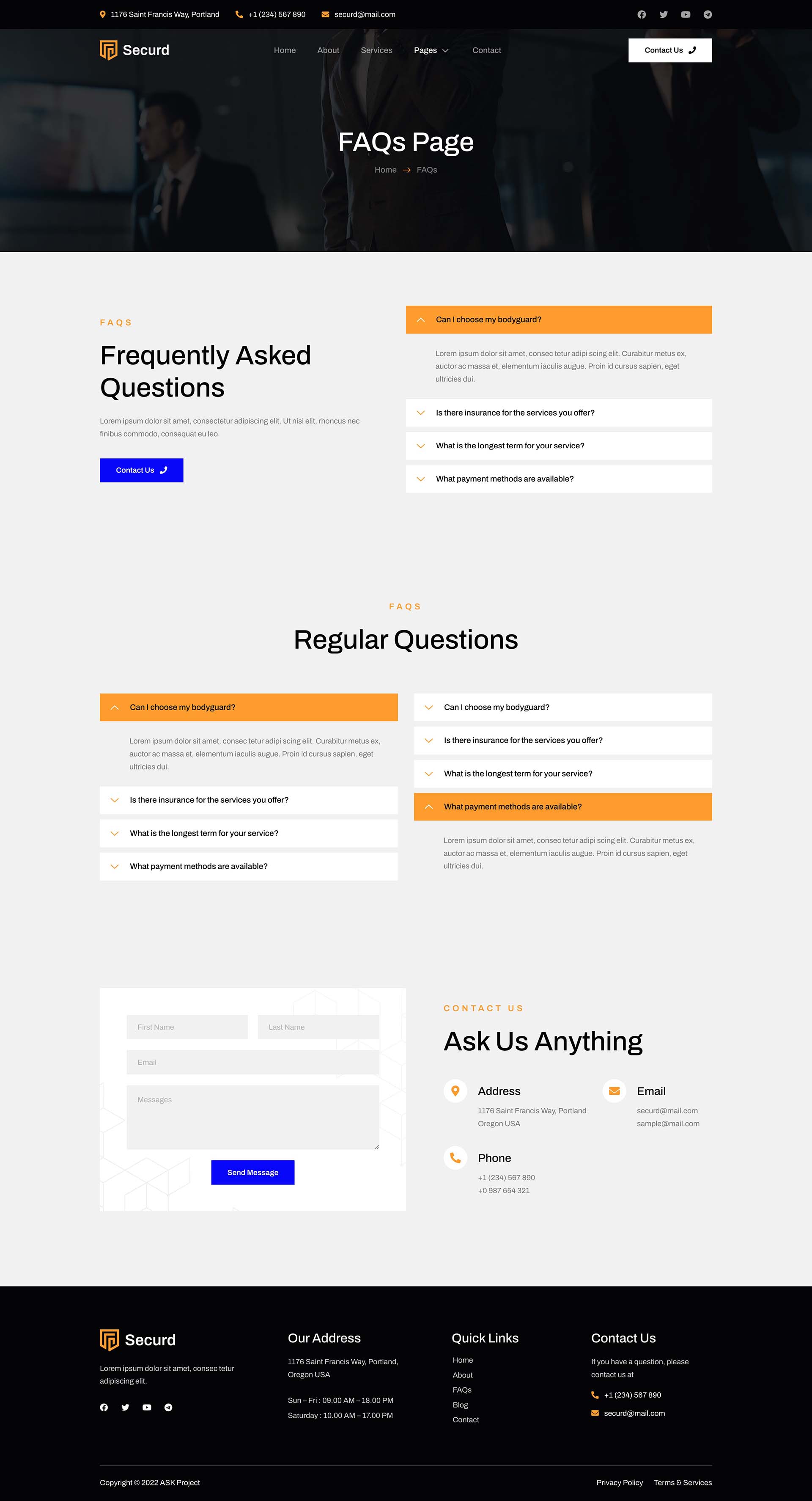 Securd - Security Agency & Bodyguard Elementor Template Kit by askproject