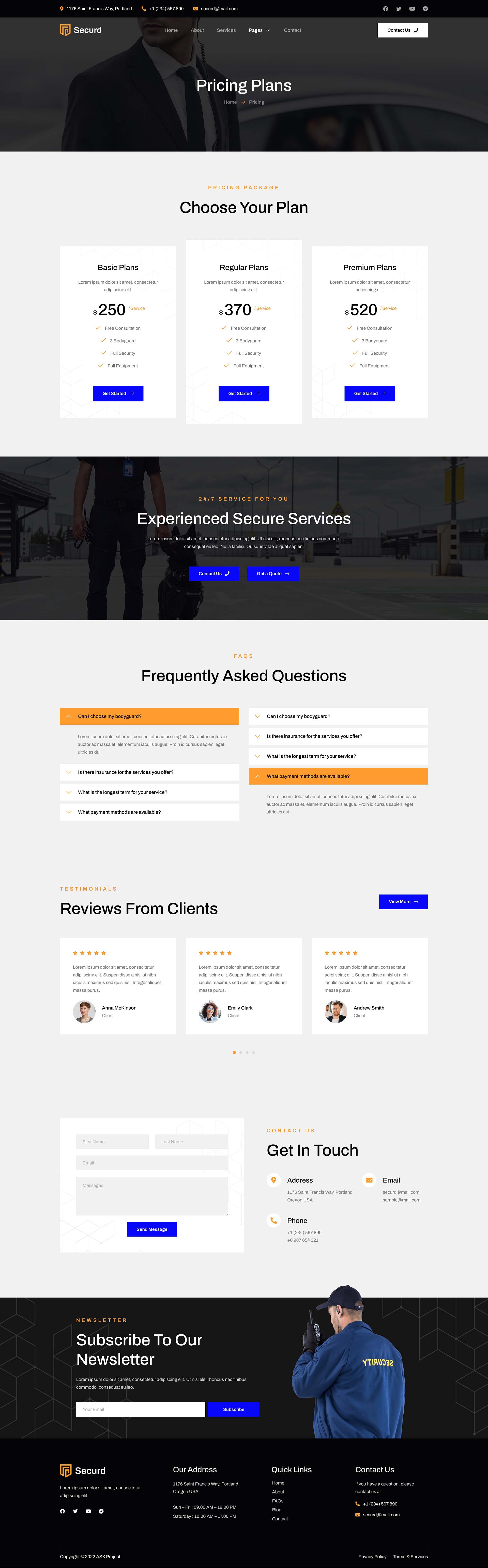 Securd - Security Agency & Bodyguard Elementor Template Kit by askproject