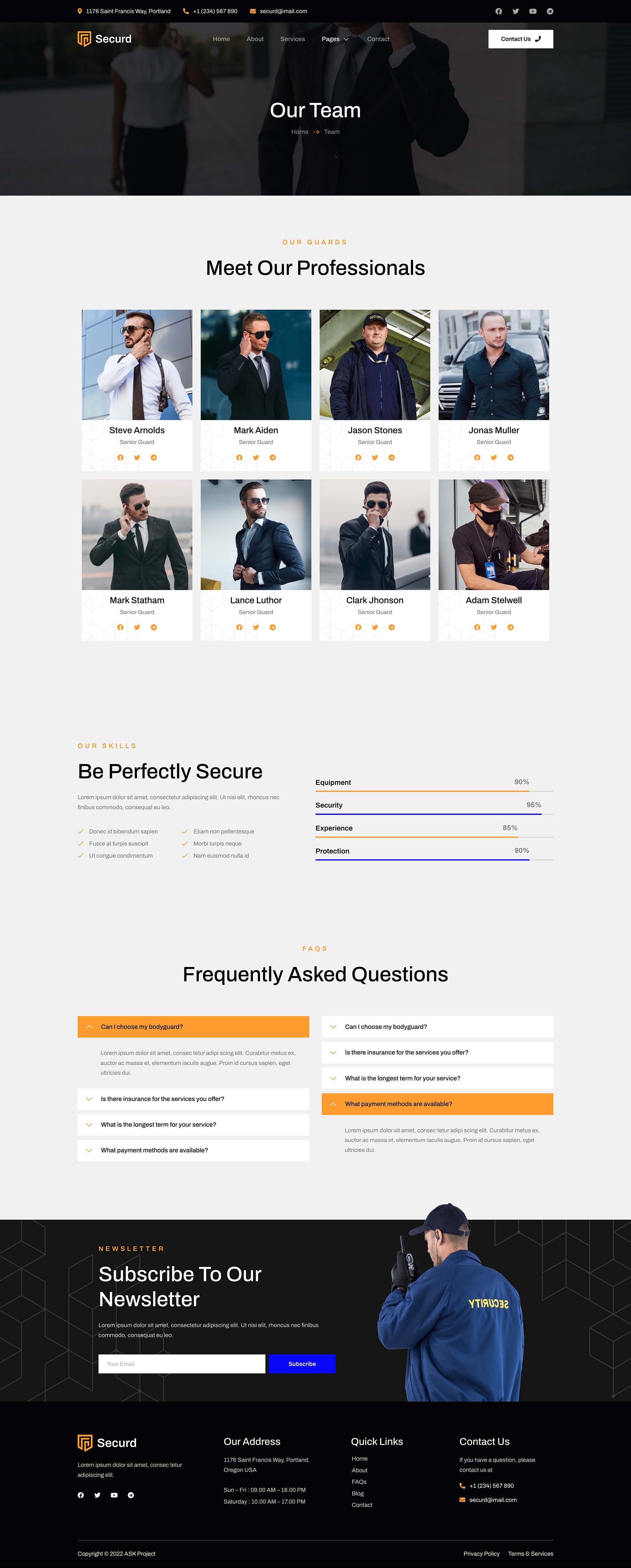 Securd - Security Agency & Bodyguard Elementor Template Kit by askproject