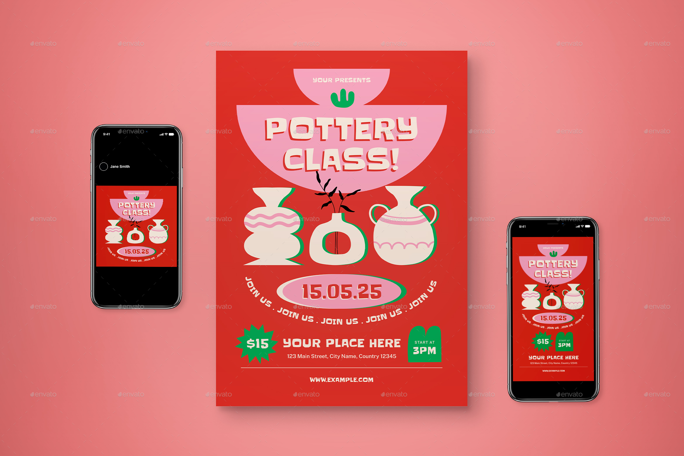 Pottery Class Flyer Set, Print Templates | GraphicRiver