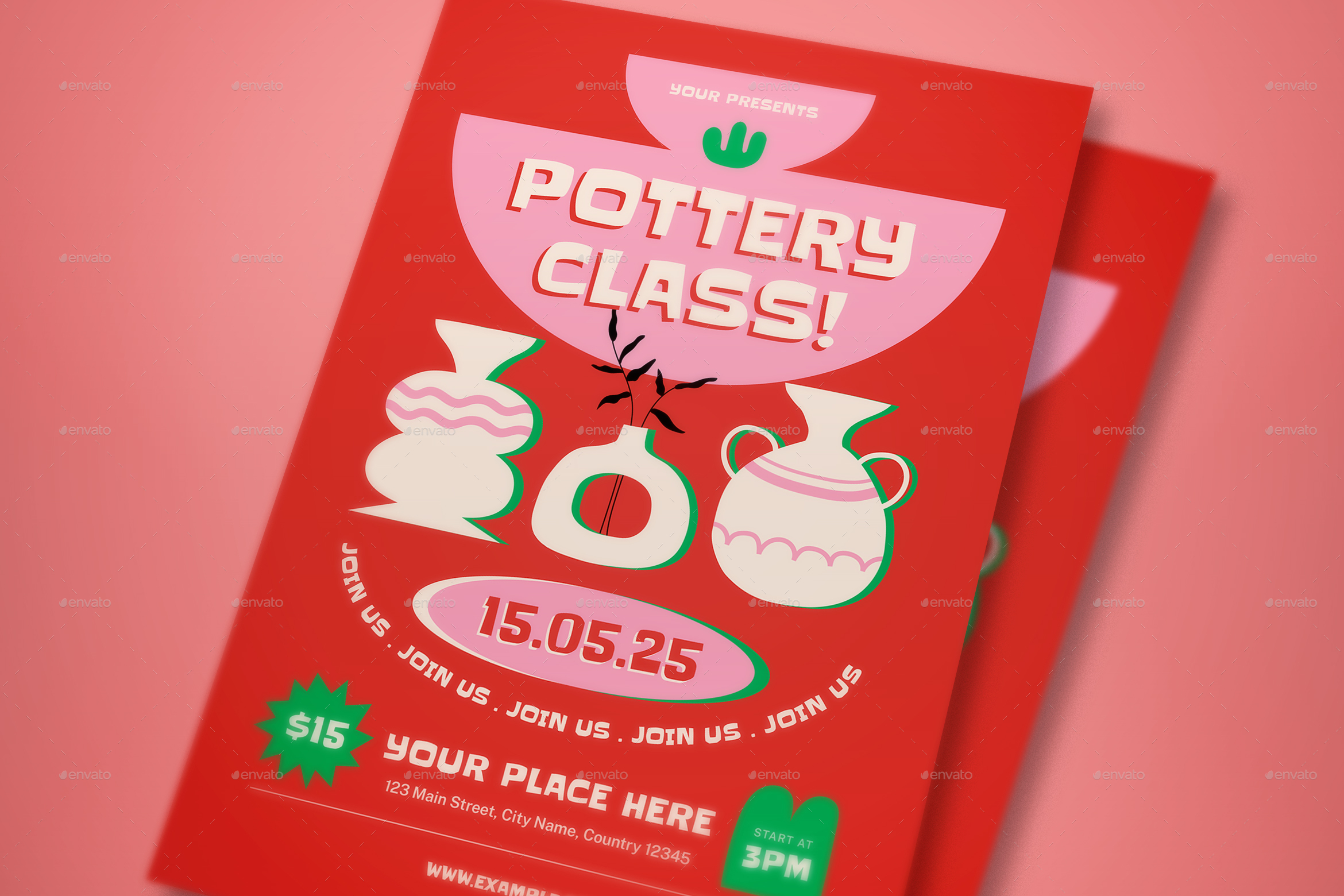 Pottery Class Flyer Set, Print Templates | GraphicRiver