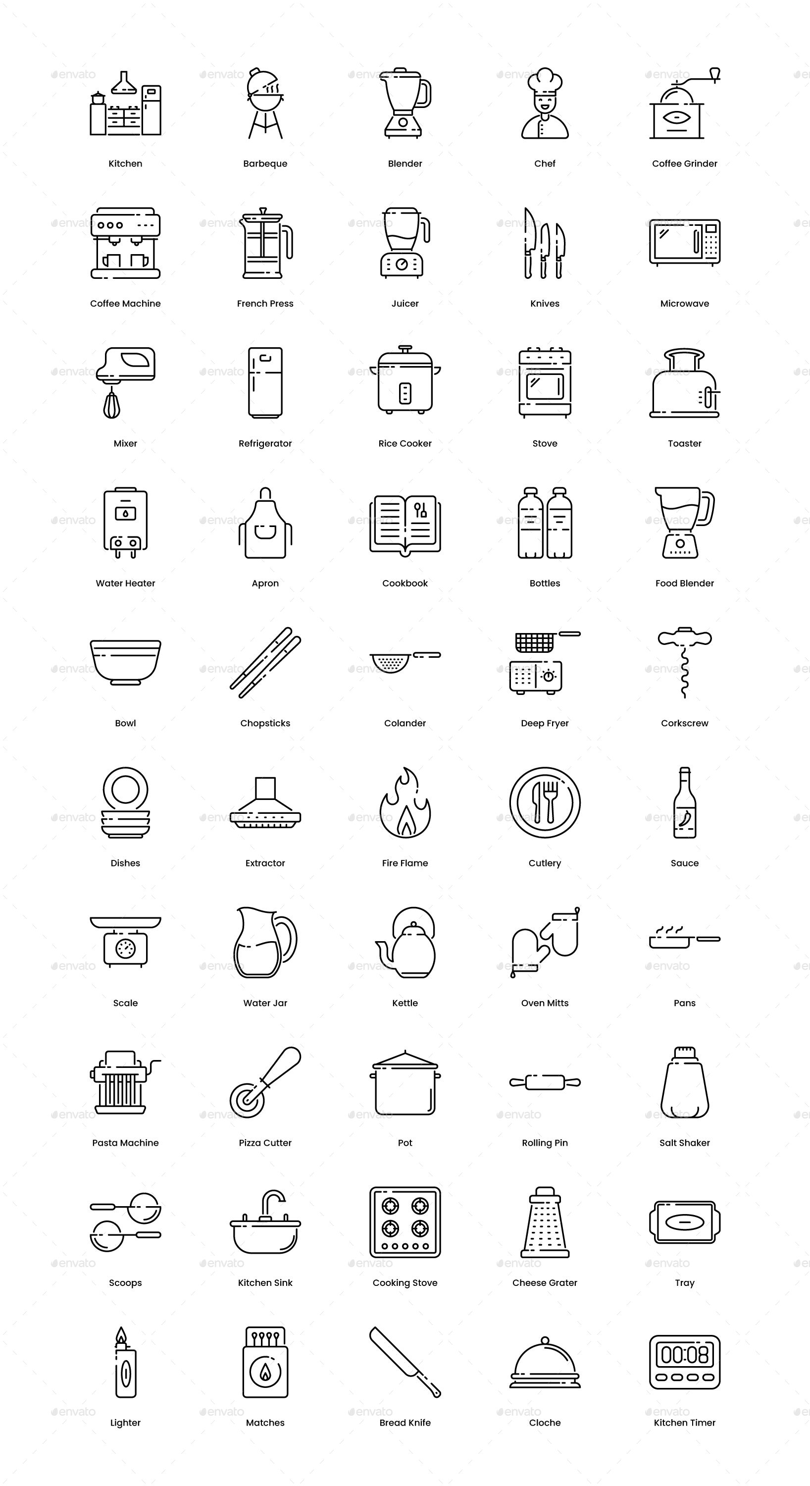 Kitchen Icons, Icons | GraphicRiver