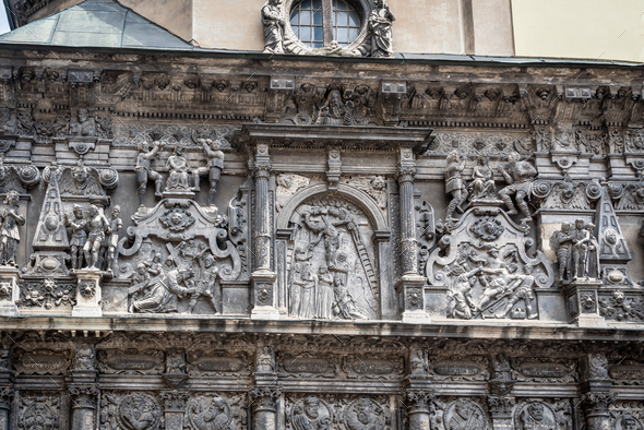 Boim Chapel facade detail - Lviv, Ukraine Stock Photo by diegograndi
