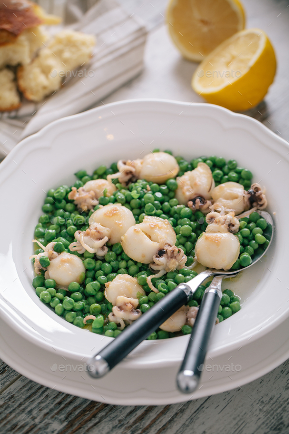 Cuttlefish with peas Stock Photo by foodstock | PhotoDune