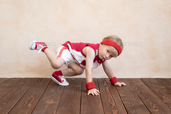 Funny kid sportsman Stock Photo by Sunny_studio | PhotoDune