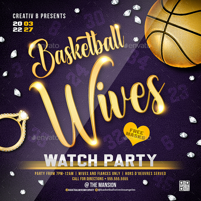 Basketball Wives Watch Party Flyer Template, Print Templates | GraphicRiver
