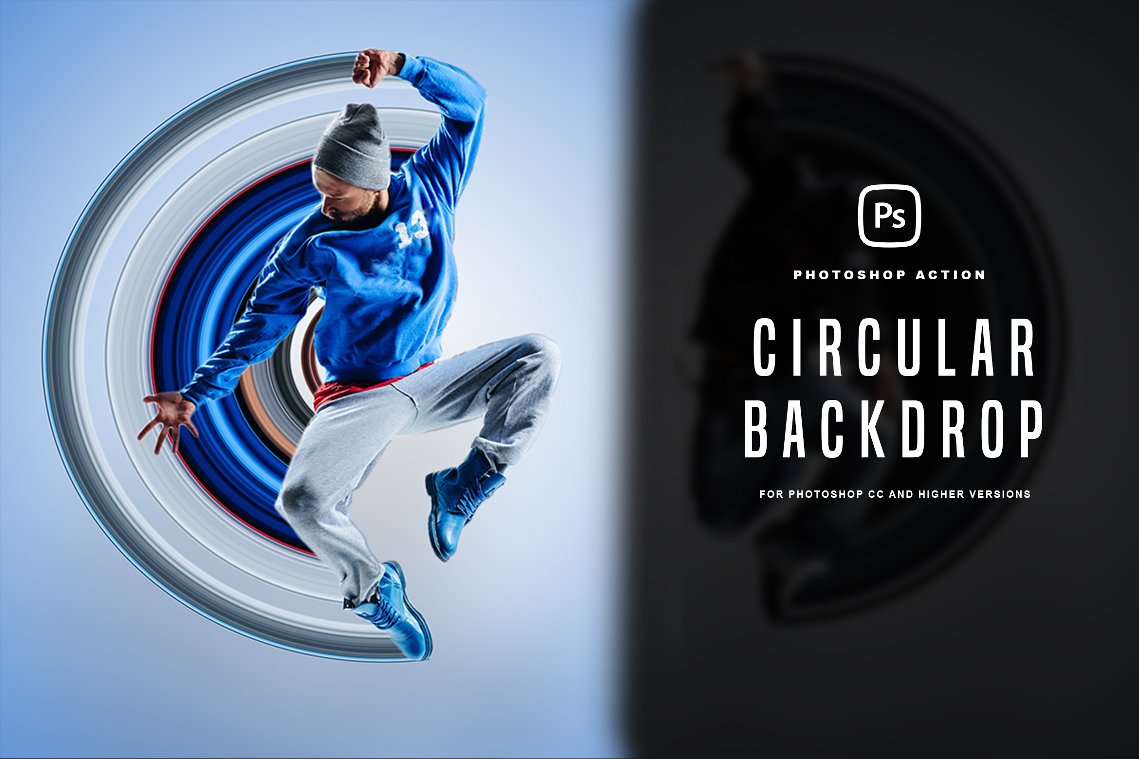 Circular Backdrop Photoshop Action, Add-ons | GraphicRiver