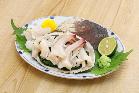 Mirugai(Japanese horse clam) sashimi, Japanese cuisine Stock Photo by ...