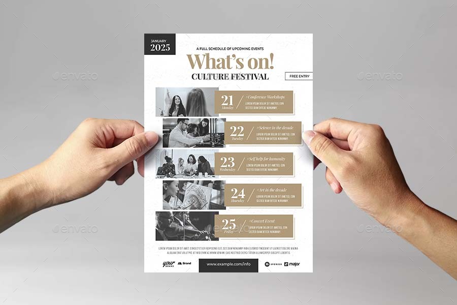 What's On Flyer Poster Layout, Print Templates | GraphicRiver