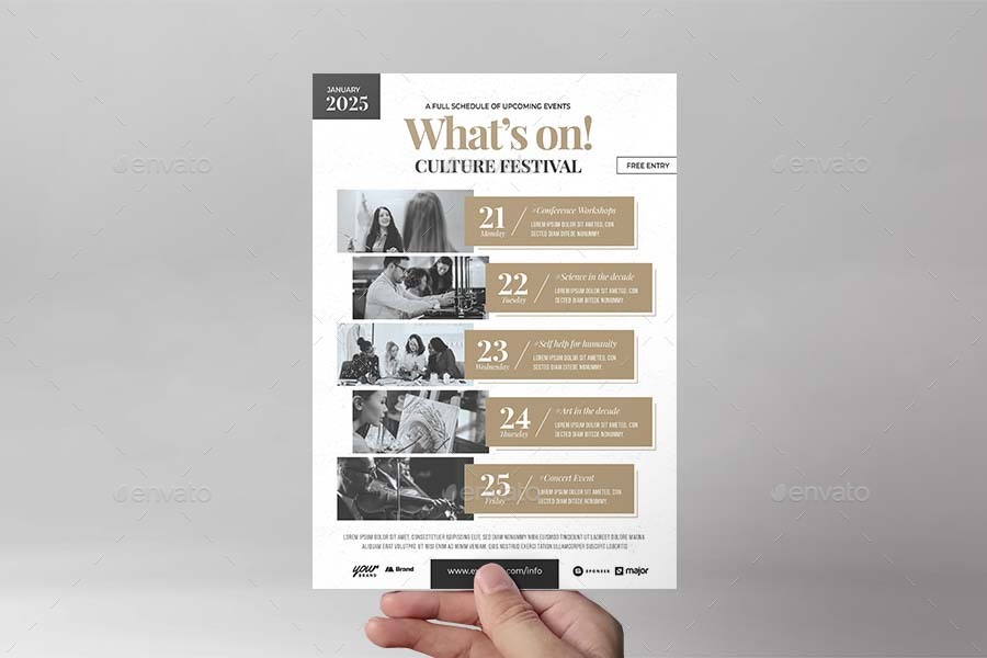 What's On Flyer Poster Layout, Print Templates | GraphicRiver