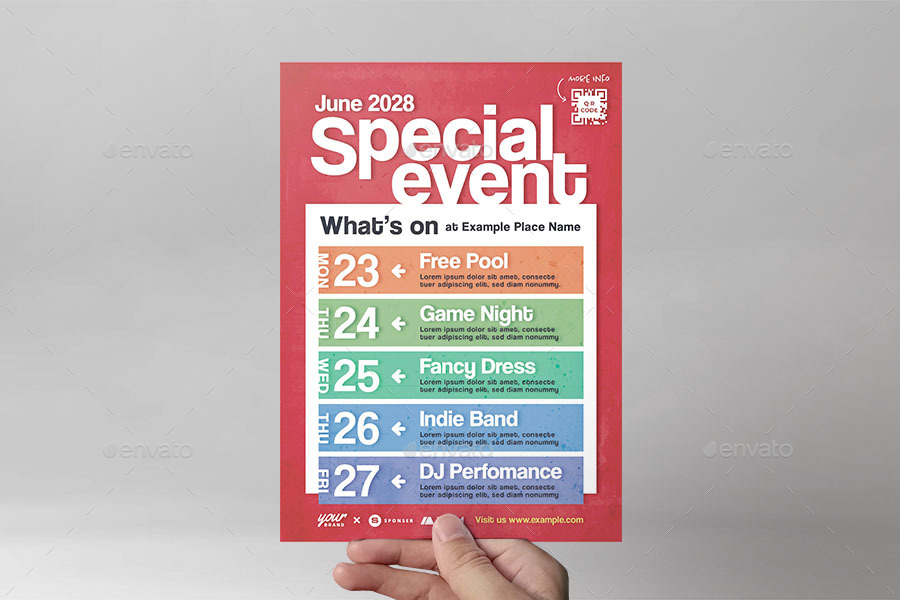 Event Schedule Flyer Template, Print Templates | GraphicRiver