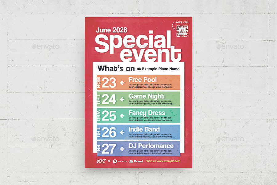 Event Schedule Flyer Template, Print Templates | GraphicRiver