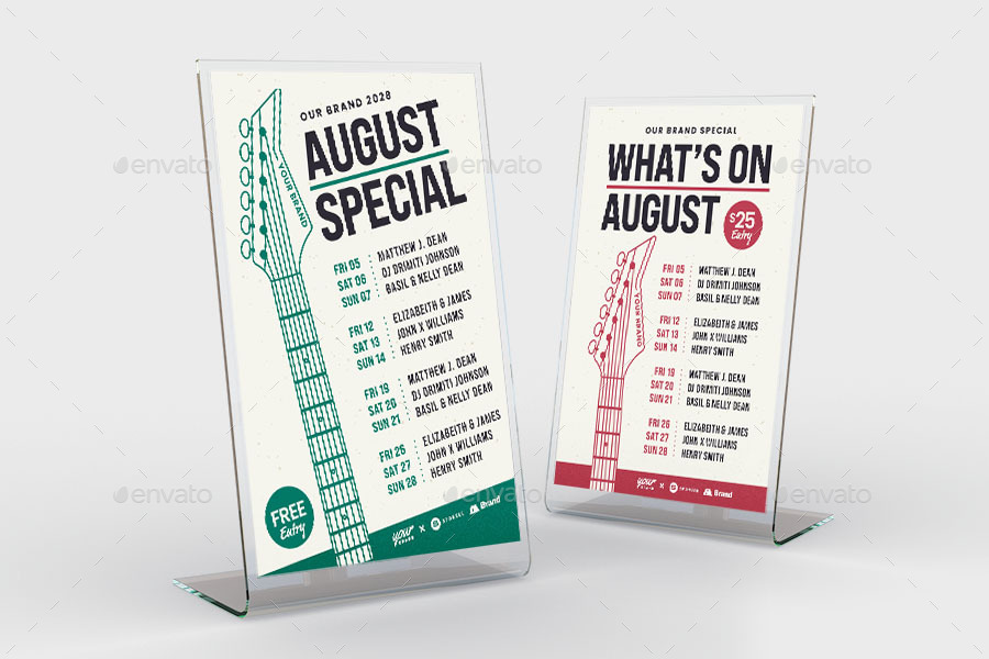 Gig Guide Guitar Flyer Template, Print Templates | GraphicRiver