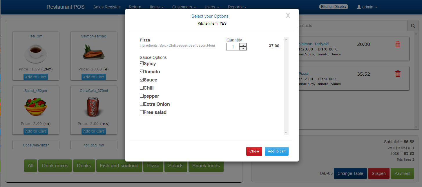 Restaurant Point of Sale - Rest POS WEB by dynamicsoft | CodeCanyon