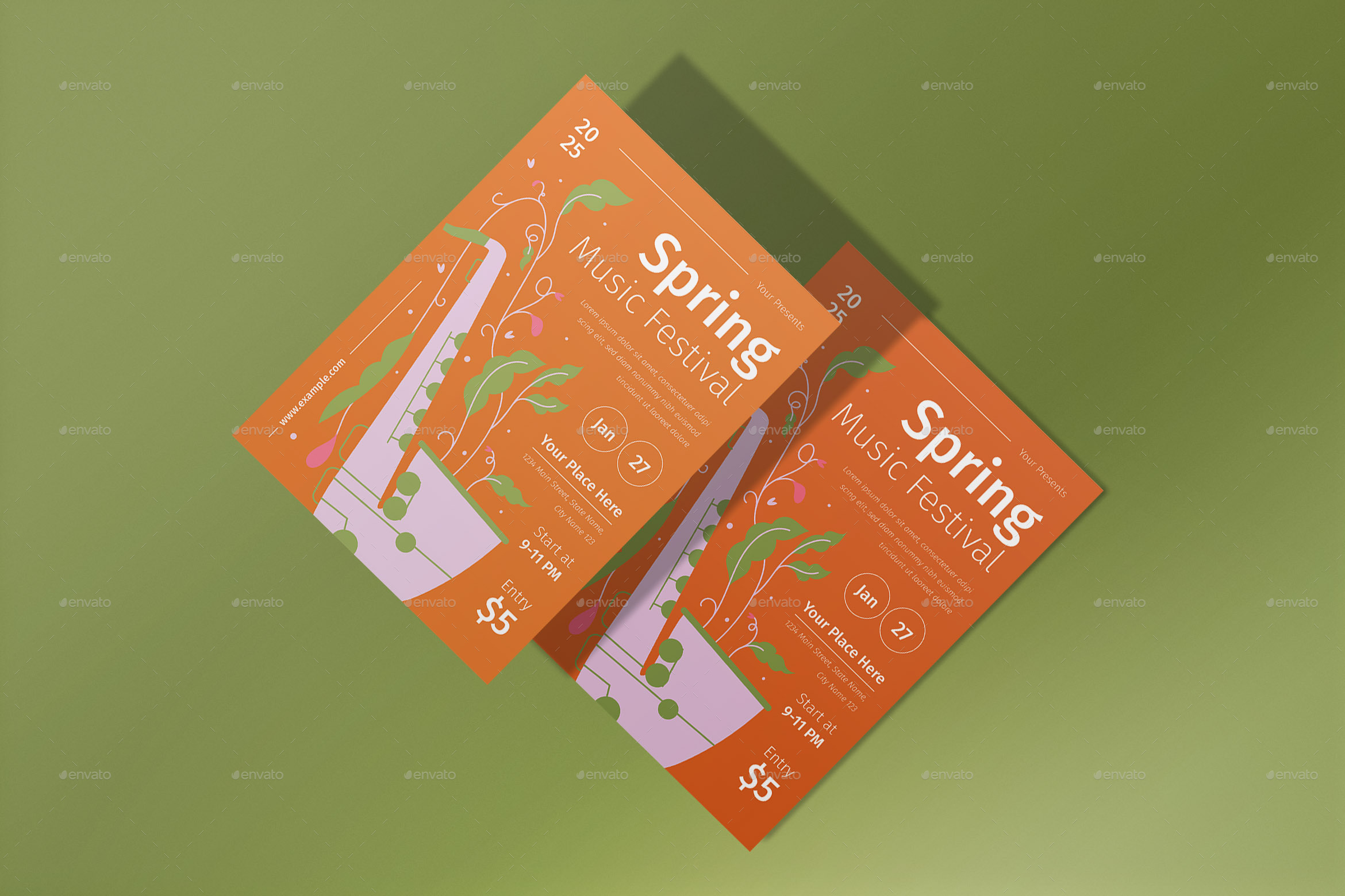 Spring Music Festival Flyer, Print Templates | GraphicRiver
