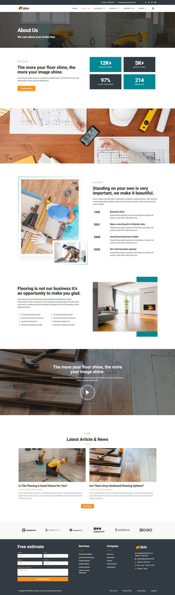 Ubin - Flooring Service Elementor Template Kit by moxcreative | ThemeForest