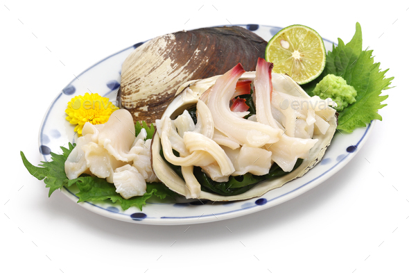 Mirugai(Japanese horse clam) sashimi, Japanese cuisine Stock Photo by ...