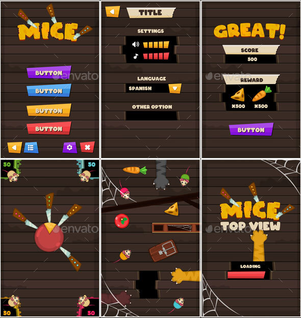 Top View Game - Mice, Game Assets | GraphicRiver