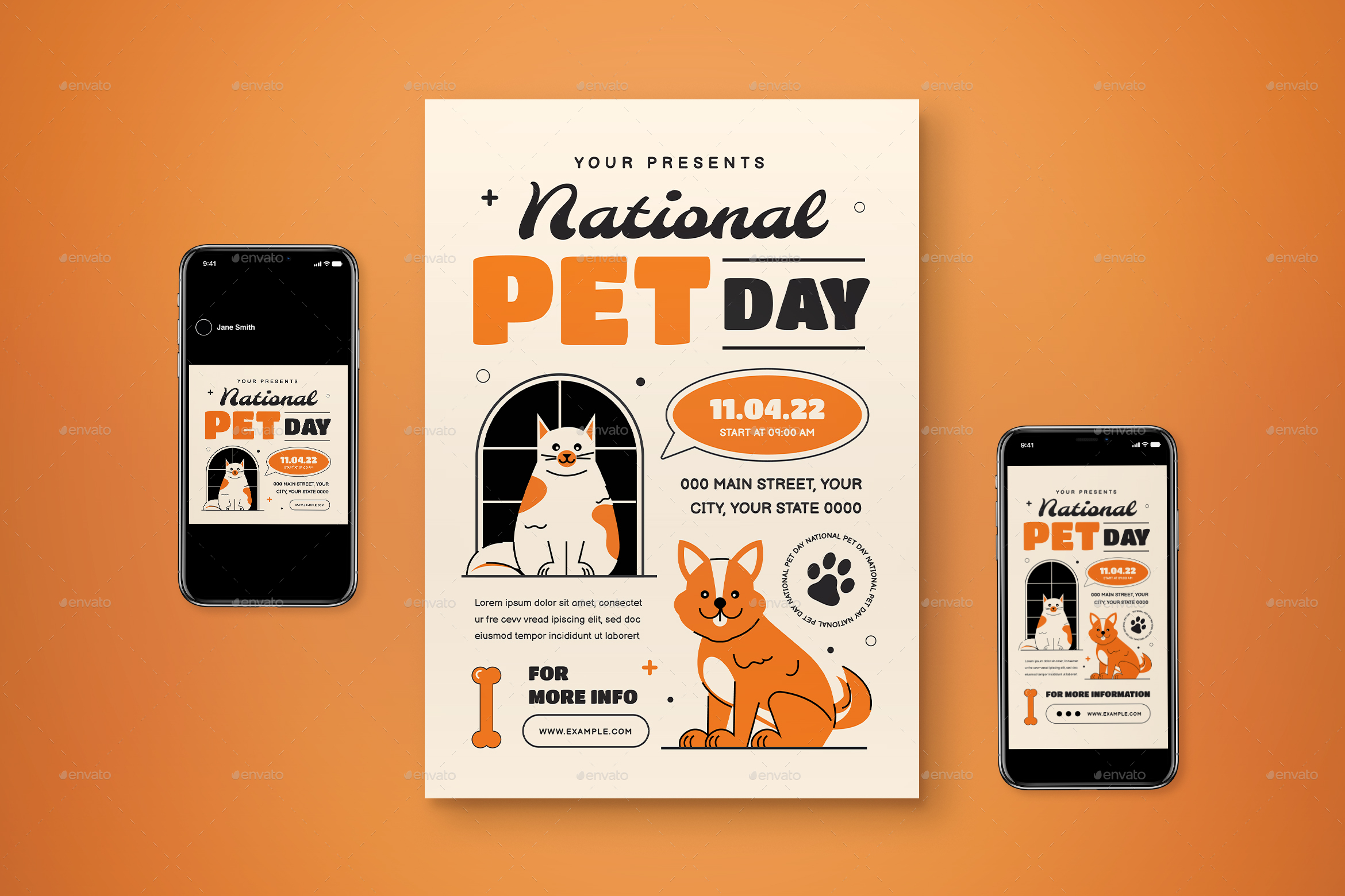 National Pet Day Flyer Set, Print Templates | GraphicRiver