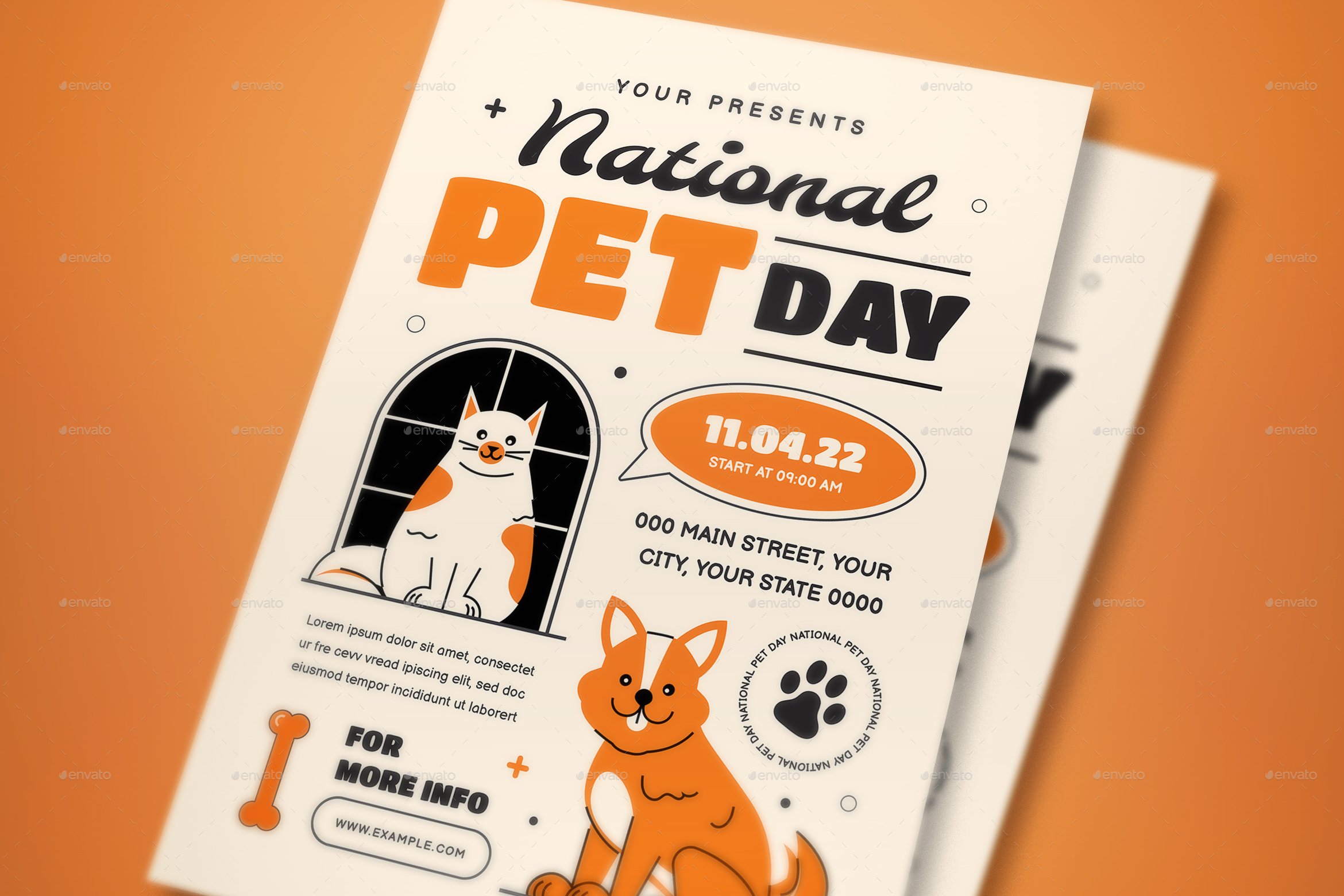 National Pet Day Flyer Set, Print Templates | GraphicRiver