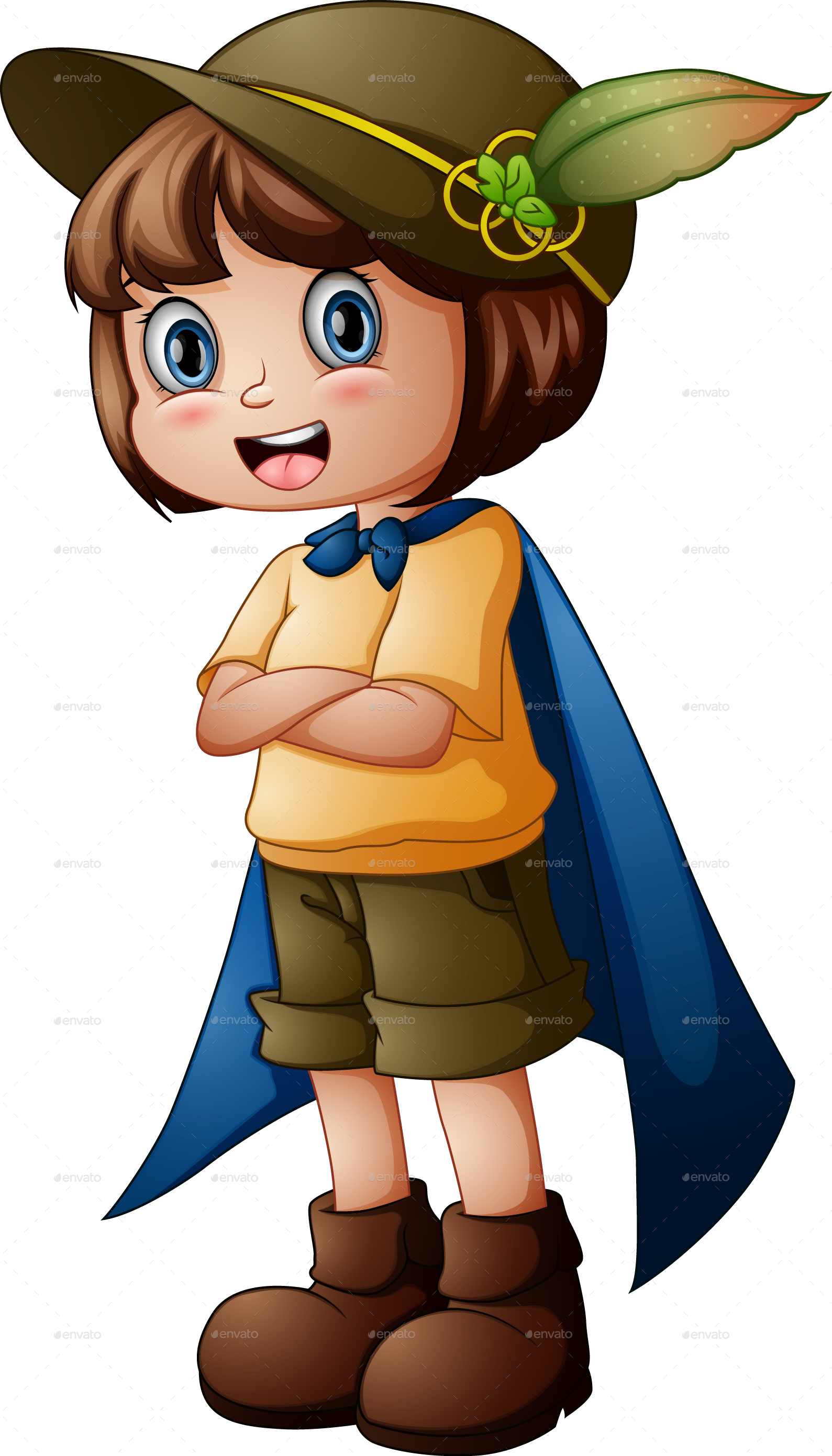 Set of 8 Cute Scouts Character by WalankArt | GraphicRiver