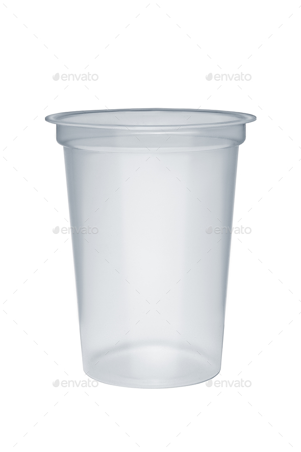 Empty plastic takeaway cup isolated on white background Stock Photo by ...