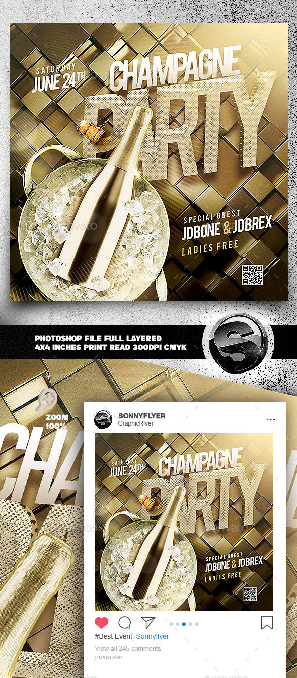 Champagne Party, Print Templates | GraphicRiver