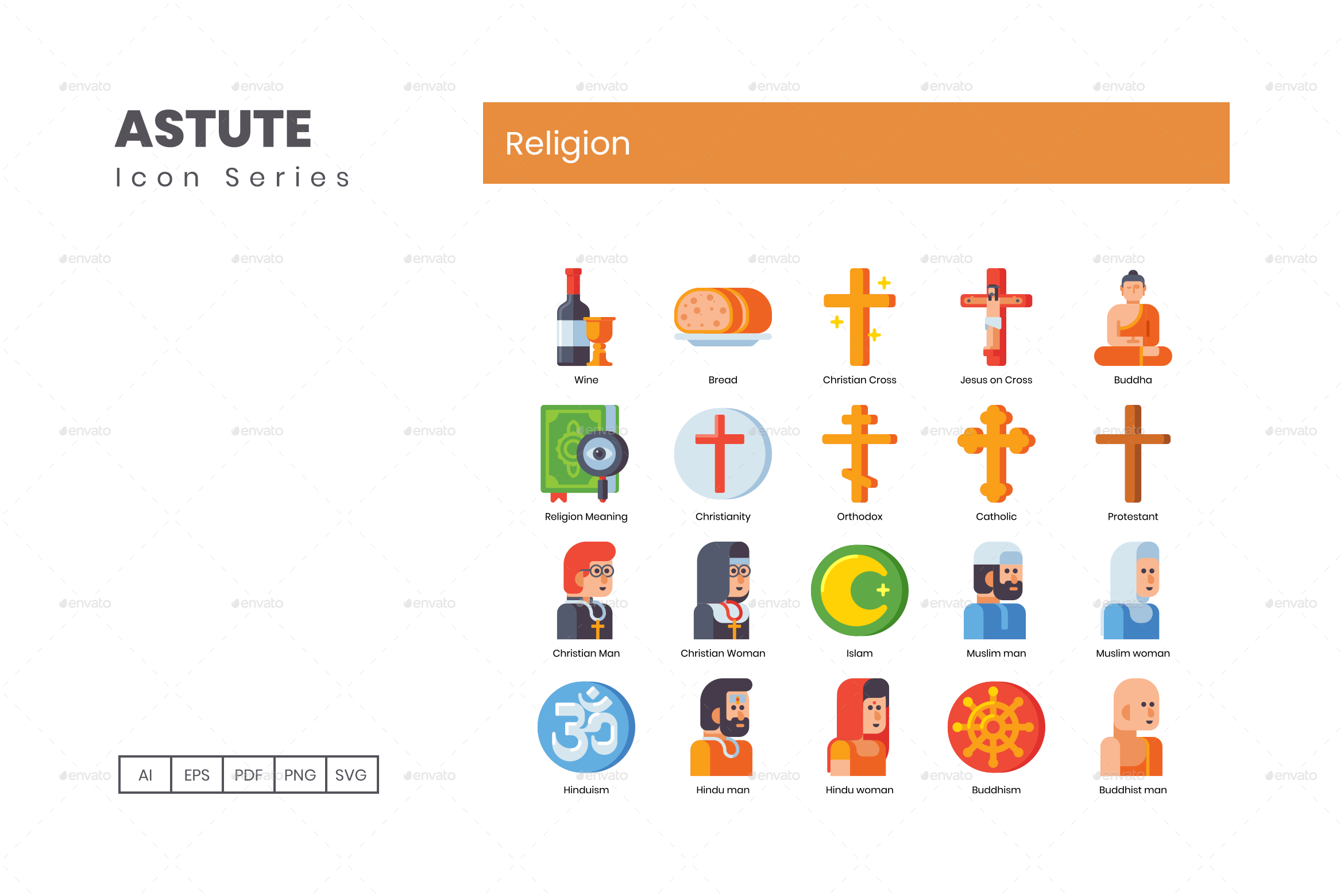 90 Religion Icons, Icons | GraphicRiver