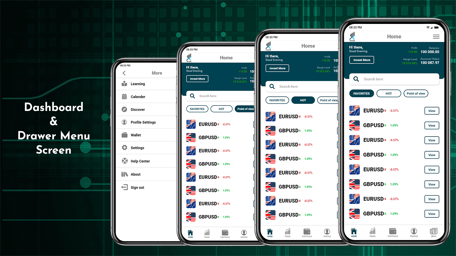 xTrade - Online Forex Trading Flutter App UI Kit by AppDevsX | CodeCanyon