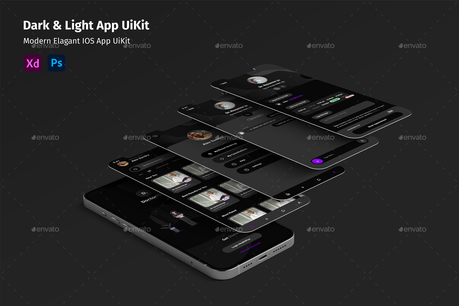 DoctorPlus App UiKit, Web Elements | GraphicRiver