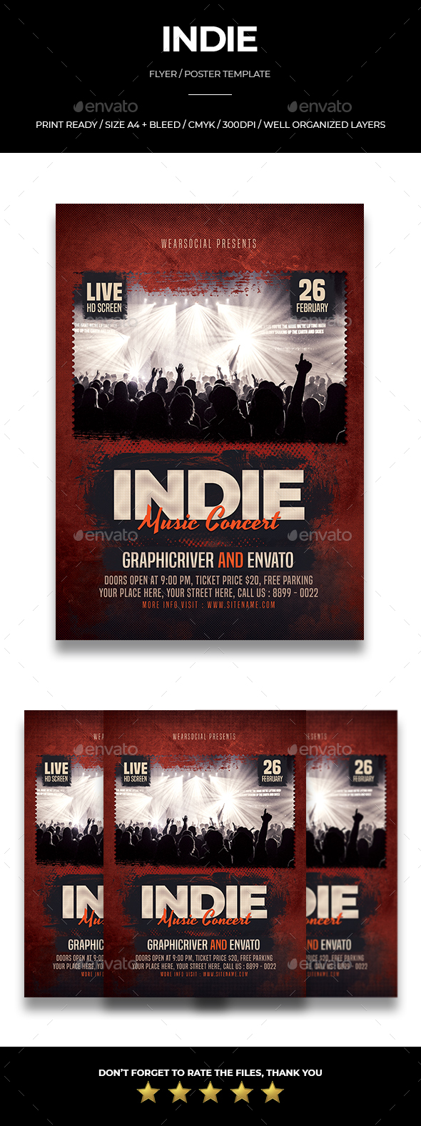 Indie Music Concert Flyer, Print Templates | GraphicRiver