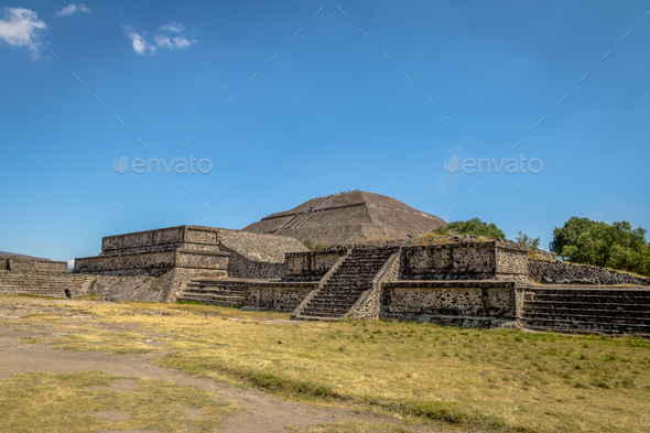 The Sun Pyramid at Teotihuacan Ruins - Mexico City, Mexico Stock Photo ...