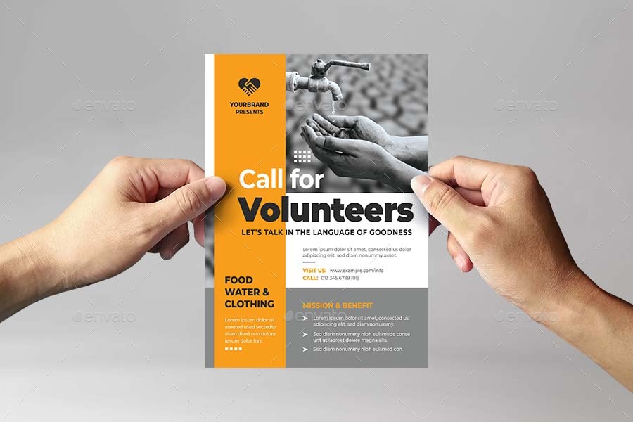 Volunteers Flyer Poster Template, Print Templates | GraphicRiver